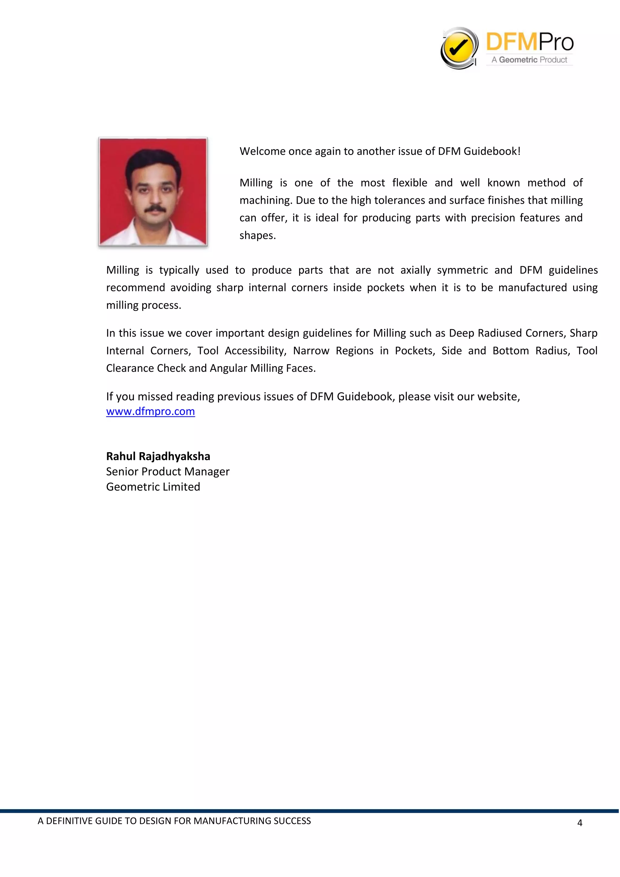 Design for Manufacturing Guidelines, issue IV, Milling Design ...