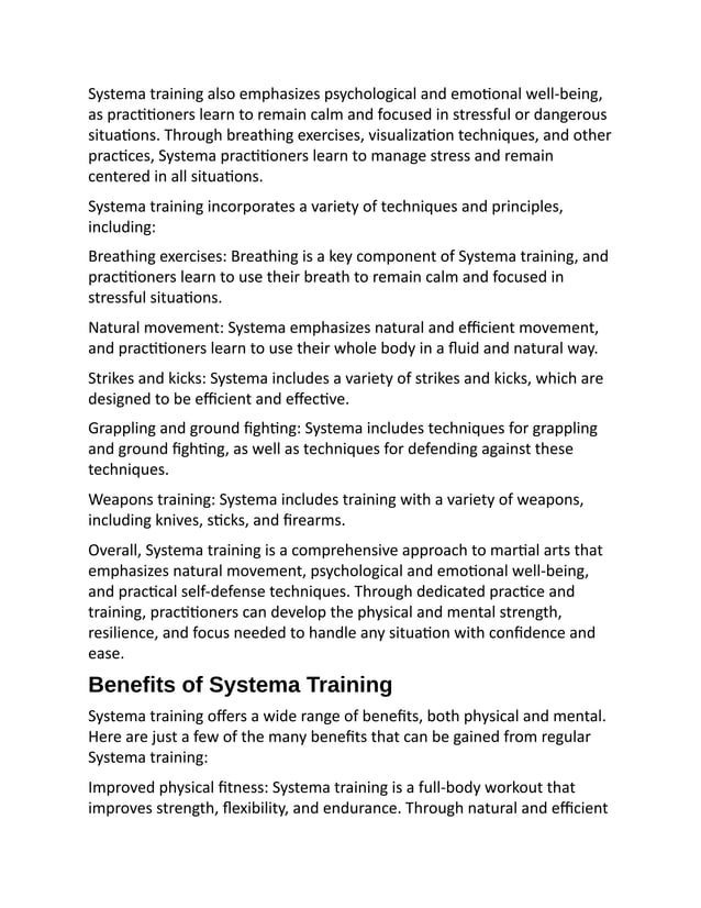 A Definitive Guide to Systema Training.pdf | Physical Therapy | Wellness