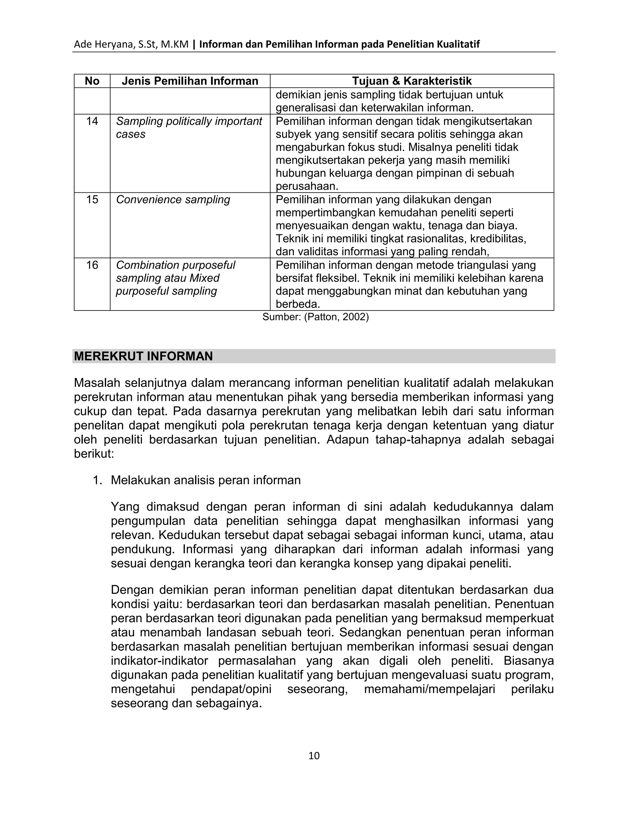 Ade heryana informandanpemilihaninforman | PDF