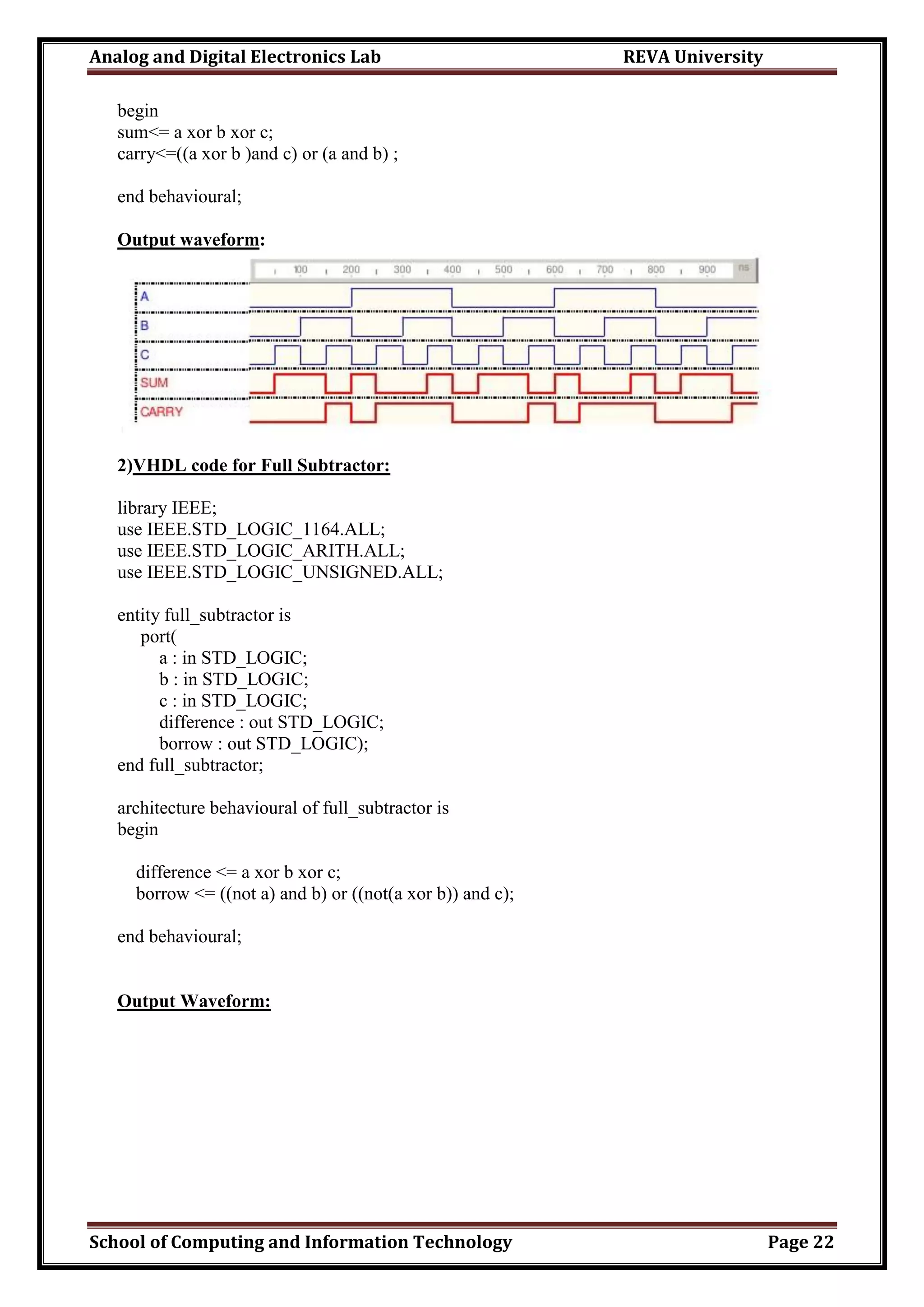 Analog and Digital Electronics Lab Manual | PDF