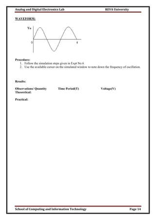 Analog and Digital Electronics Lab Manual | PDF
