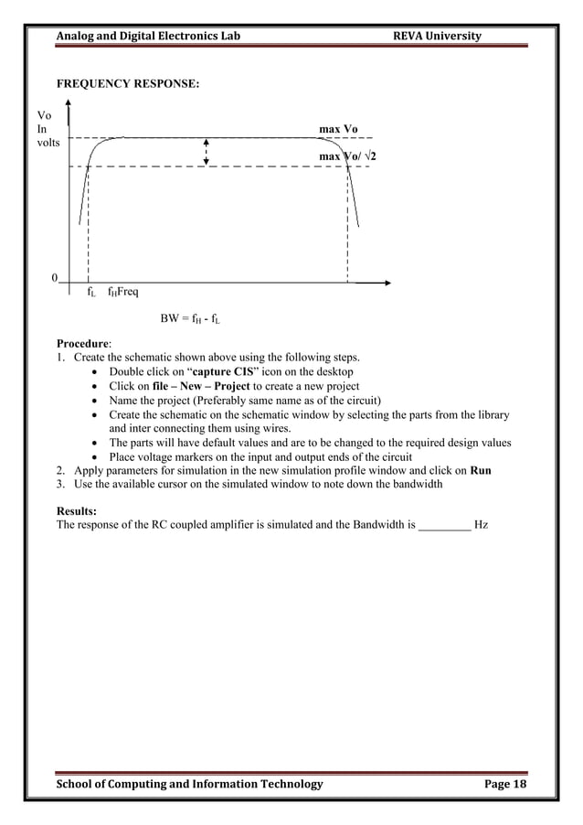 Analog and Digital Electronics Lab Manual | PDF