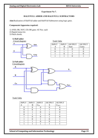 Analog and Digital Electronics Lab Manual | PDF