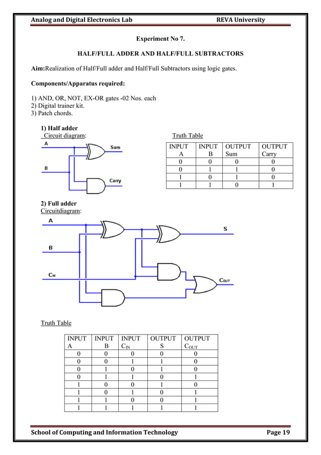 Analog and Digital Electronics Lab Manual | PDF