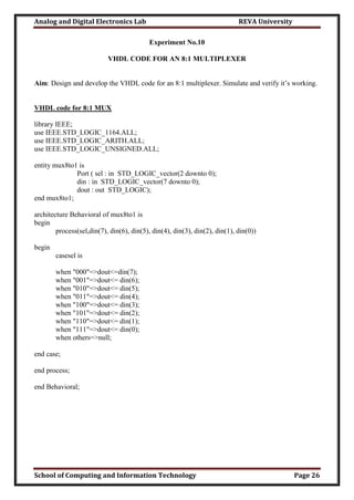 Analog and Digital Electronics Lab Manual | PDF