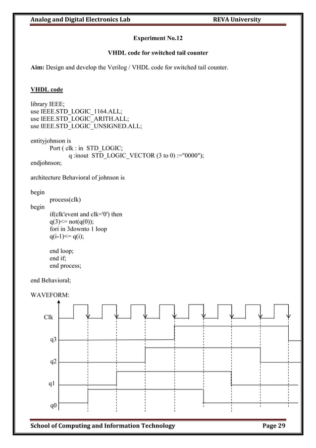 Analog and Digital Electronics Lab Manual | PDF