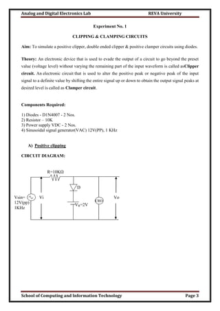 Analog and Digital Electronics Lab Manual | PDF