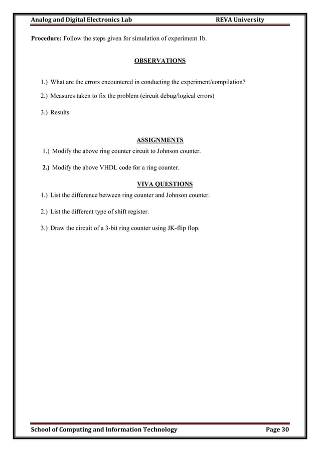 Analog and Digital Electronics Lab Manual | PDF