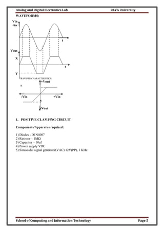 Analog and Digital Electronics Lab Manual | PDF