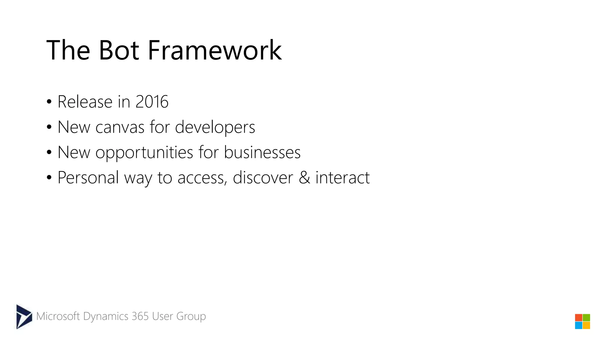Adelaide D365 UG June 2017 - Introduction to Microsoft Bot Framework ...