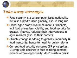 Global Food Security: What Role for Trade Policies? | PPTX