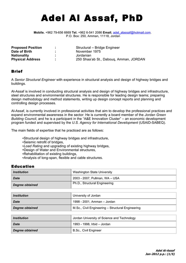 Adel Al-Assaf CV | DOC