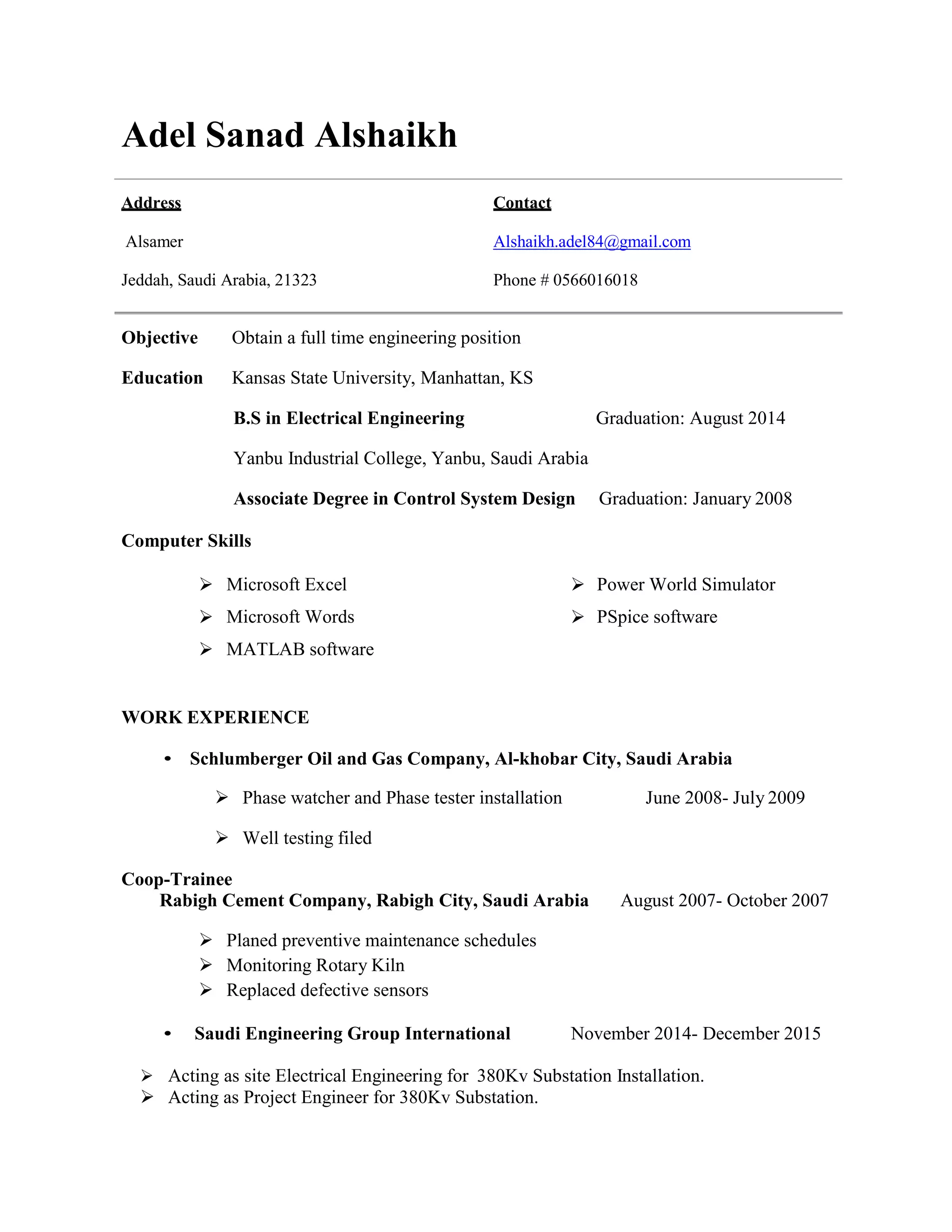 Adel alshaikh resume | PDF