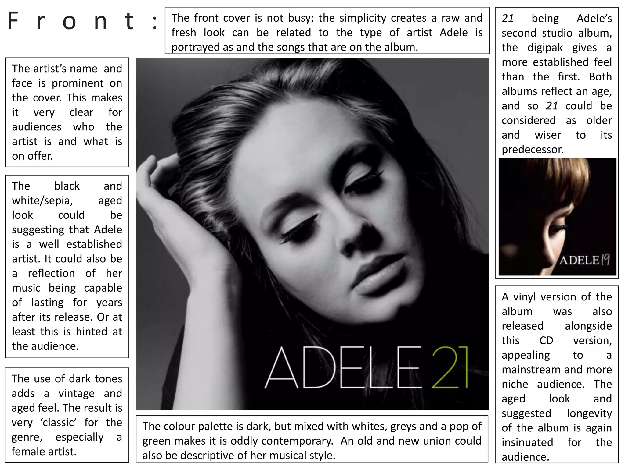 Adele 21, Digipak Analysis | PPTX