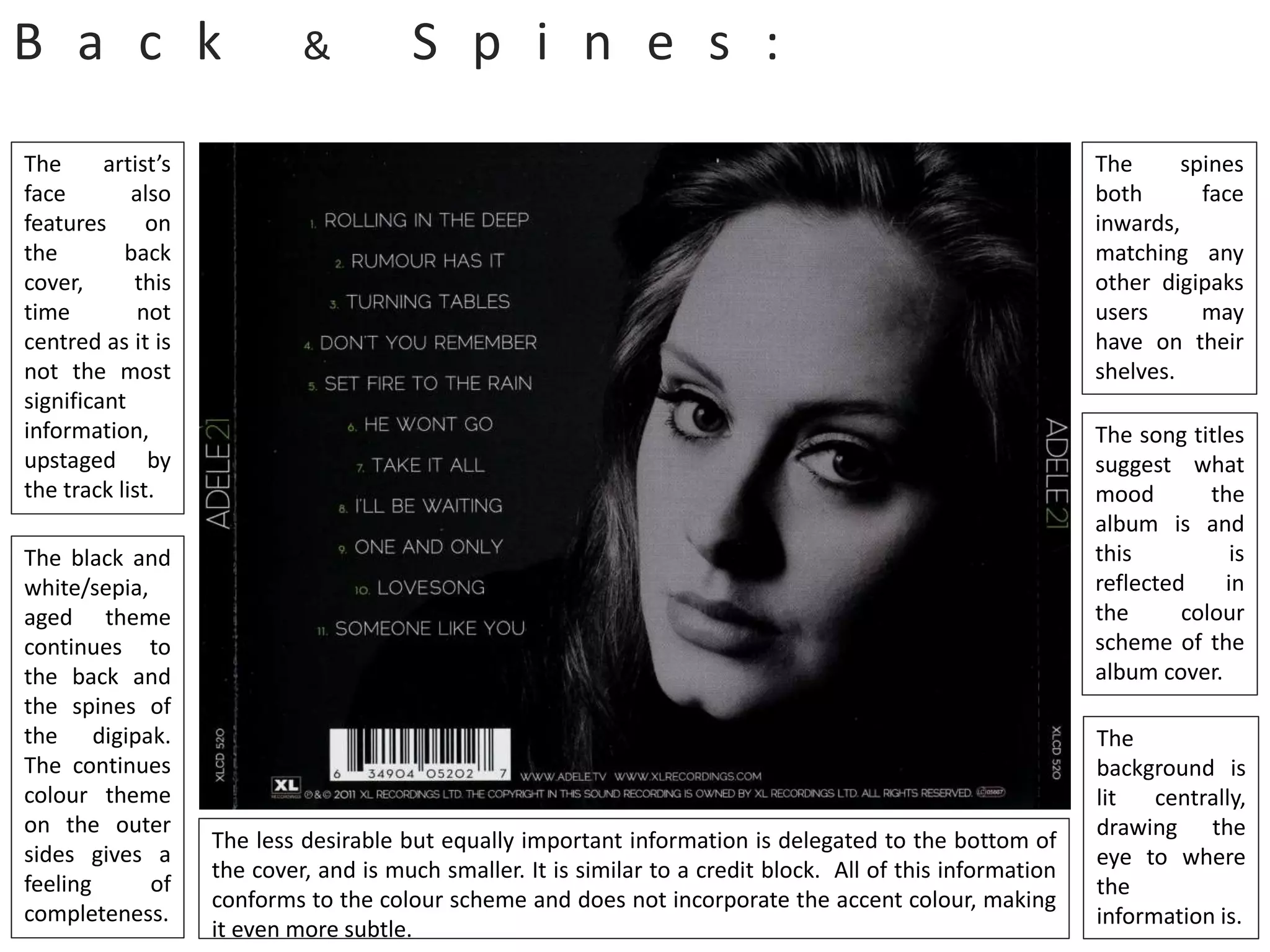 Adele 21, Digipak Analysis | PPTX