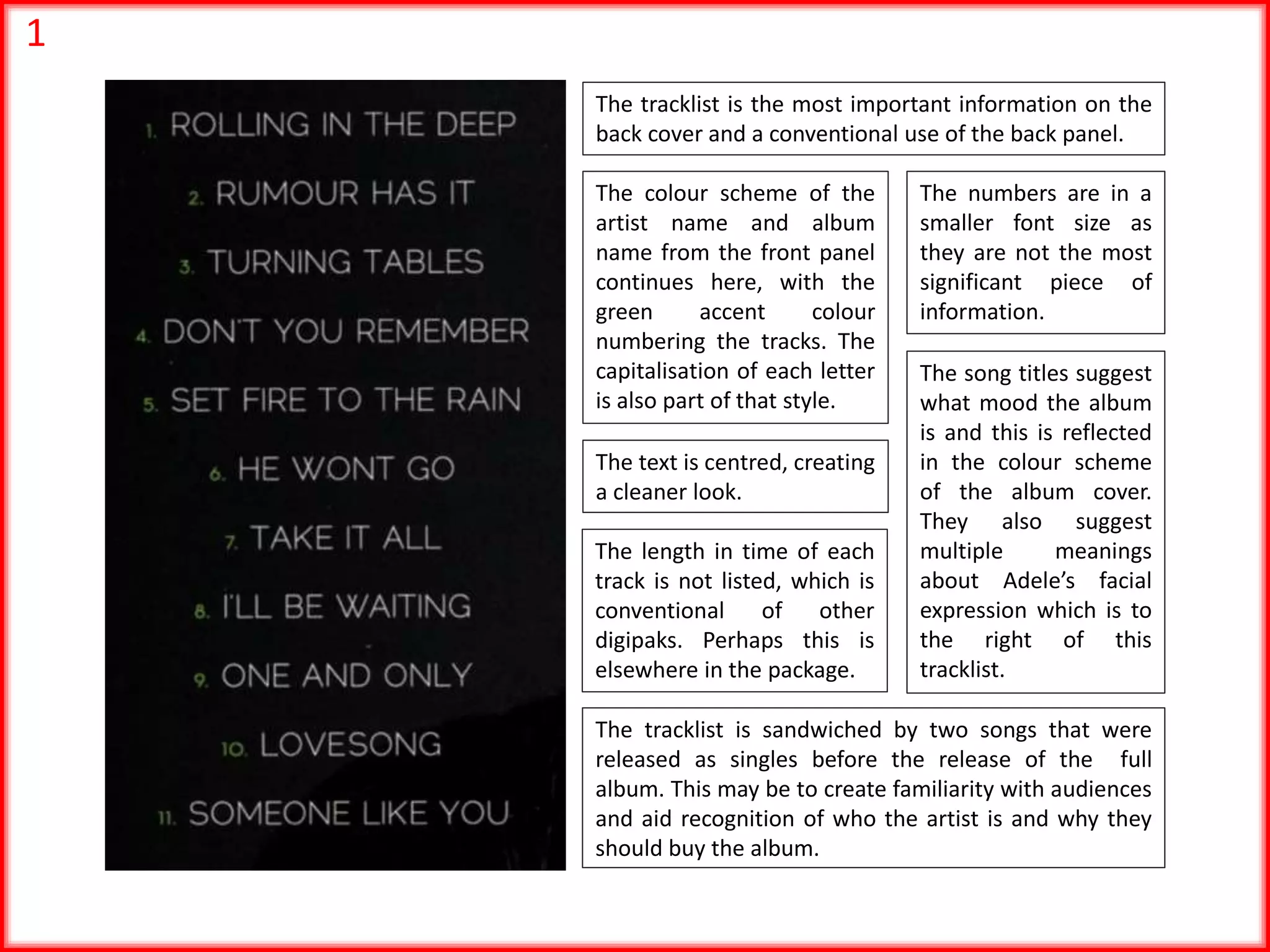 Adele 21, Digipak Analysis | PPTX