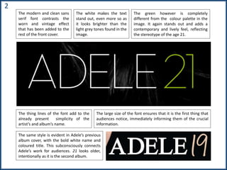Adele 21, Digipak Analysis | PPTX