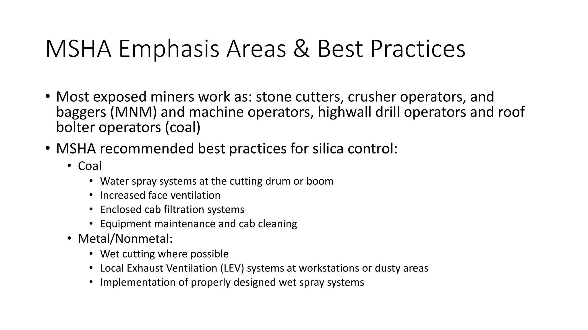 UNDERSTANDING THE WORKPLACE REGULATION OF RESPIRABLE CRYSTALLINE SILICA ...