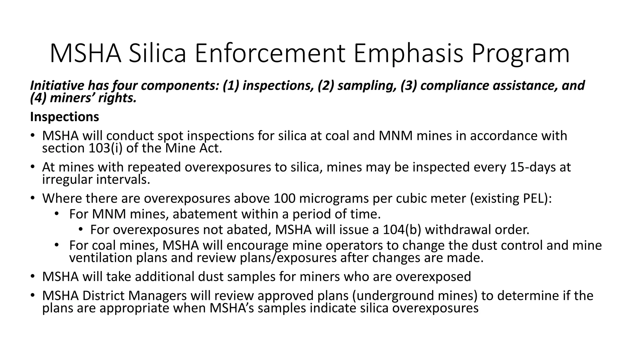 UNDERSTANDING THE WORKPLACE REGULATION OF RESPIRABLE CRYSTALLINE SILICA ...