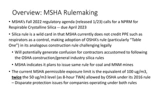 UNDERSTANDING THE WORKPLACE REGULATION OF RESPIRABLE CRYSTALLINE SILICA ...