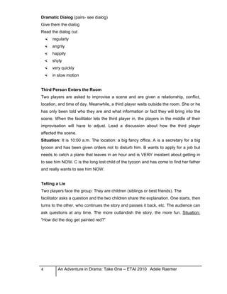 Raemer An Adventure in Drama: Take 1 – Improvisation in the EFL ...