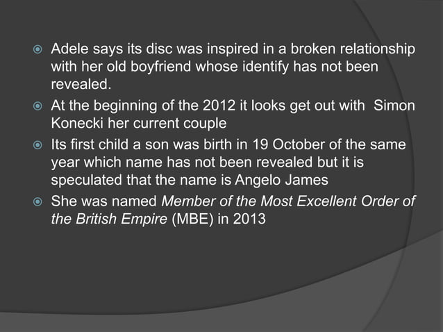 Adele´s biography | PPTX | World/International Music | Music