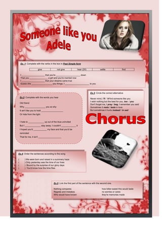 Adele someone like you s past | DOCX | Homework and Study | Education