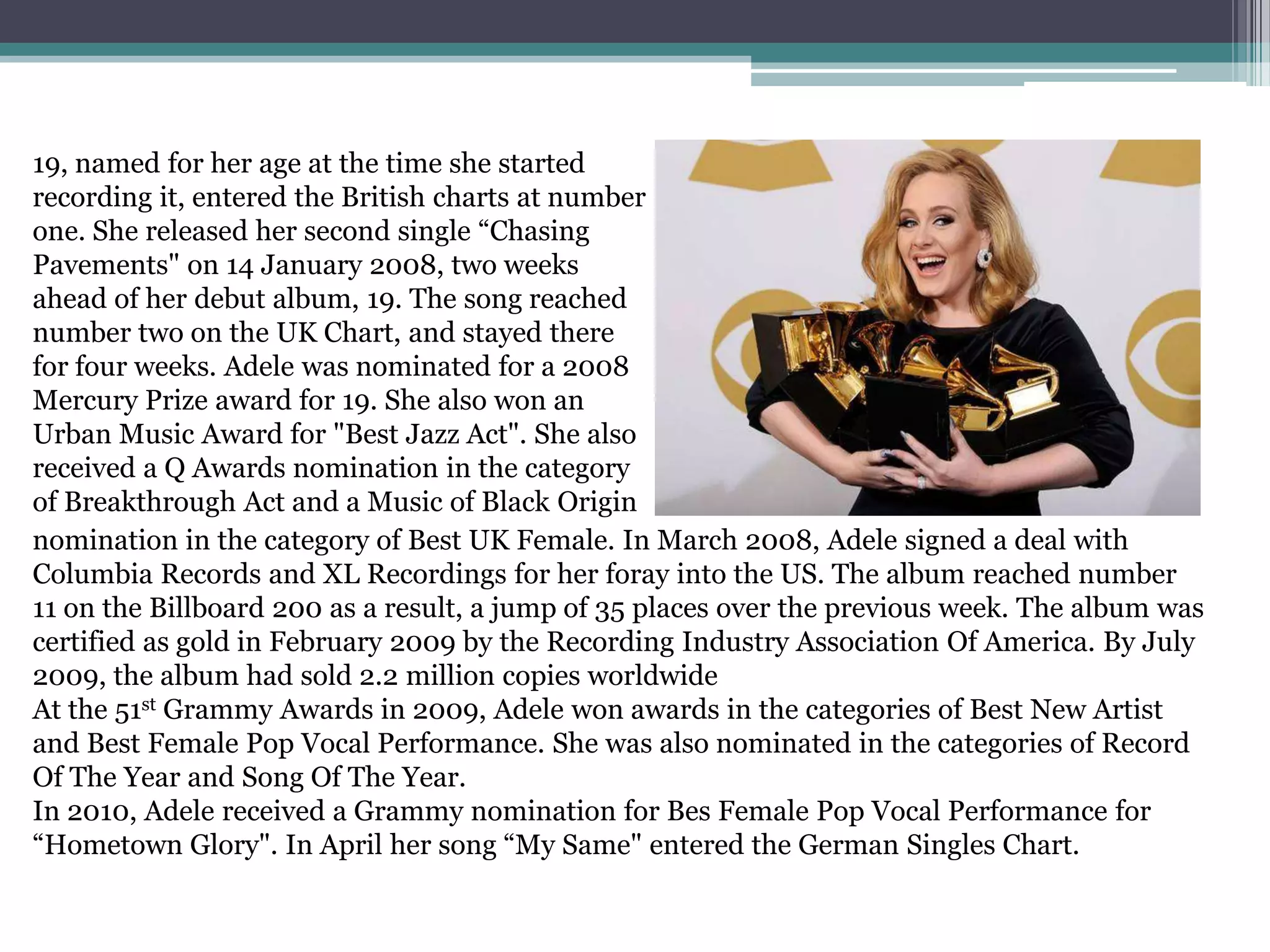 Adele through the years presentation | PPTX