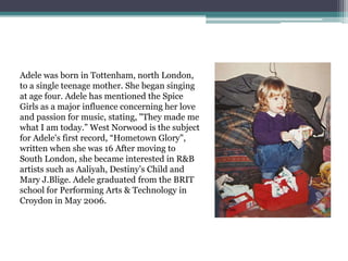 Adele through the years presentation | PPTX