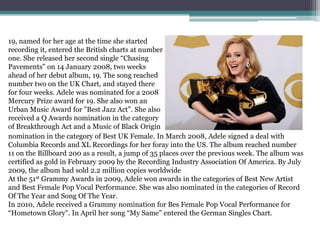 Adele through the years presentation | PPTX