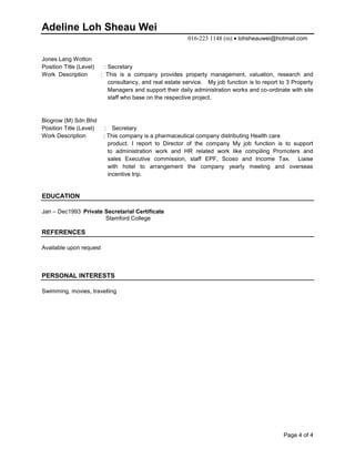 Adeline loh cv-2016(a) | PDF