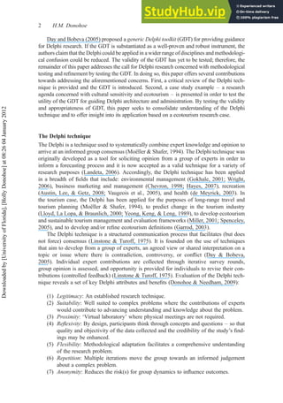 A Delphi Toolkit For Ecotourism Research | PDF