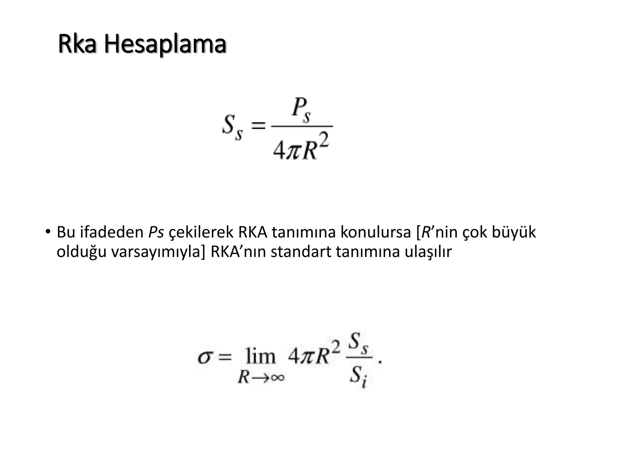 Adem karakus, rka, rcs, radar kesit alanı, radar cross section | PPTX