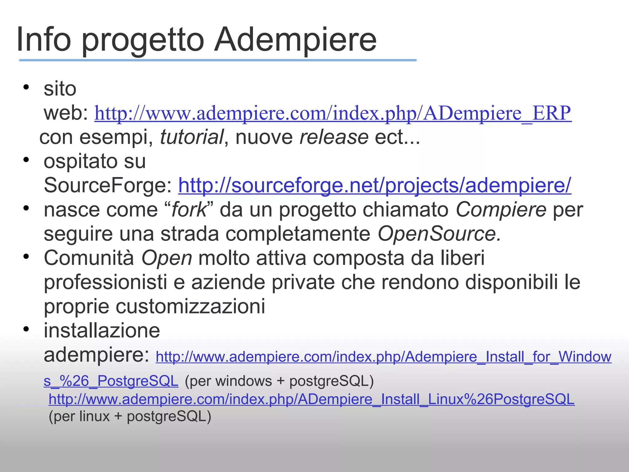Adempiere Presentazione | PPT