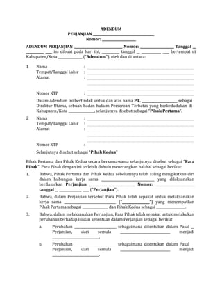Adendum perjanjian | PDF