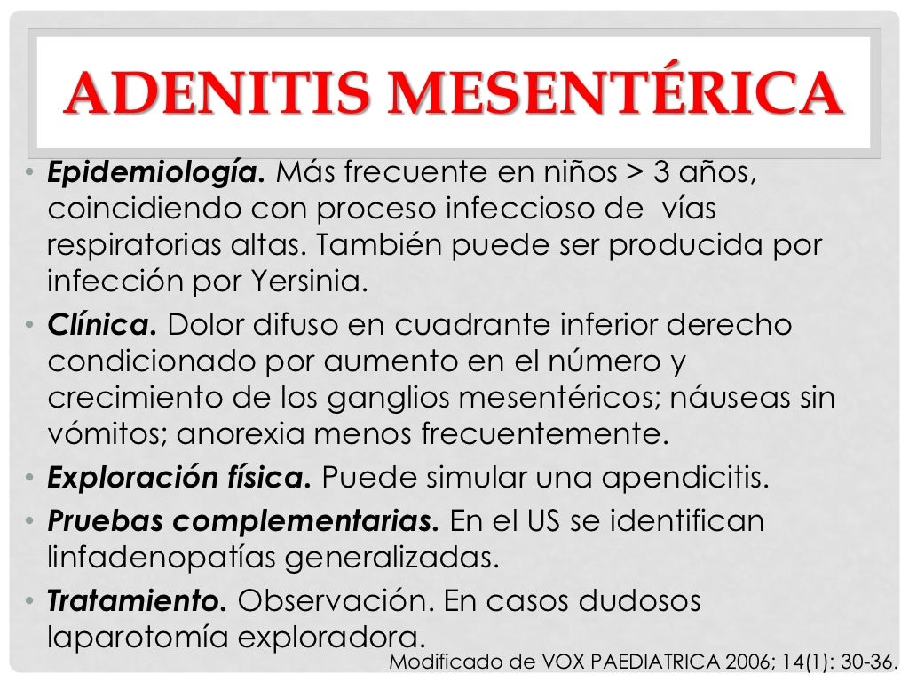 Adenitis Mesenterica