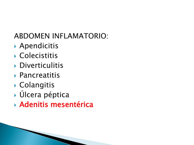 Adenitis Mesentérica Presentación De Un Caso