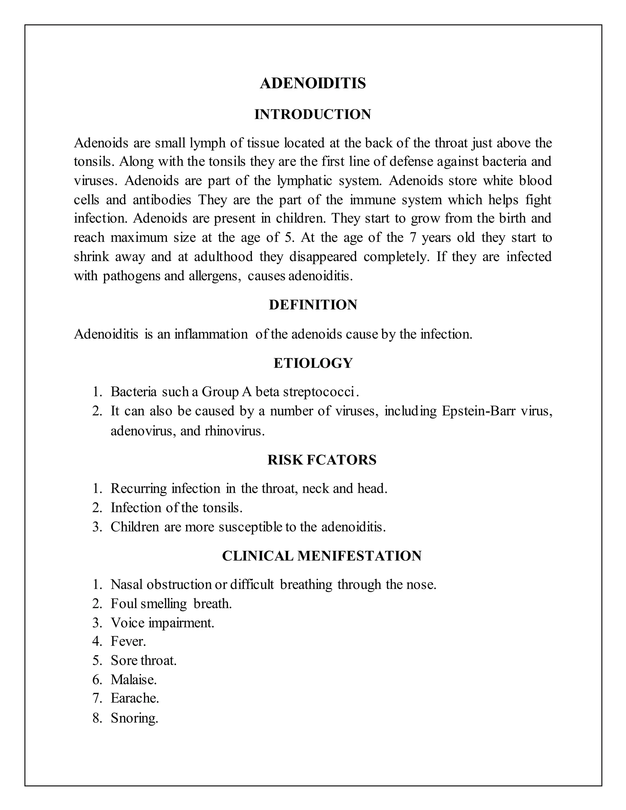 Adenoiditis | DOCX