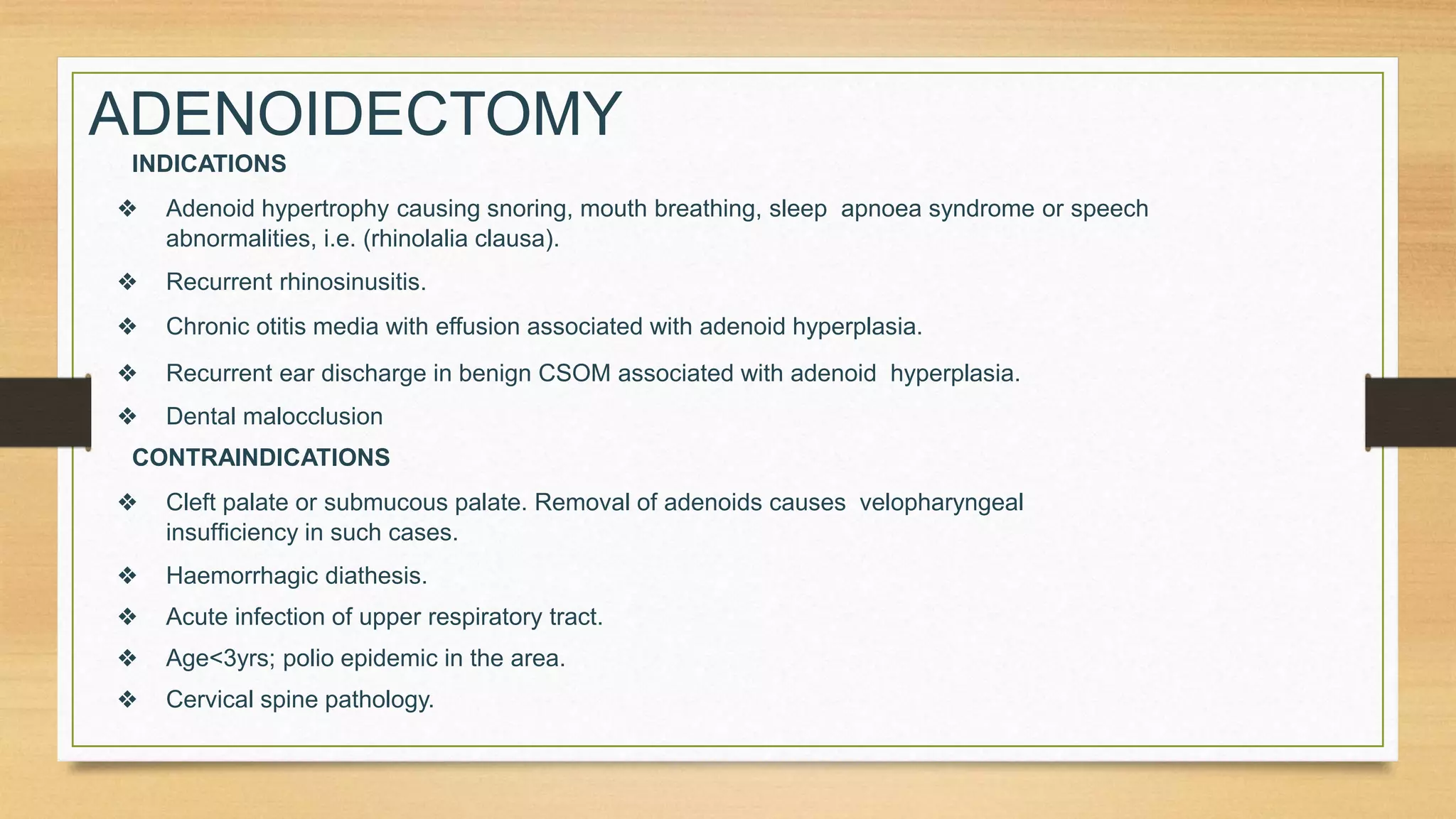 Adenoiditis & Adenoidectomy | PPTX
