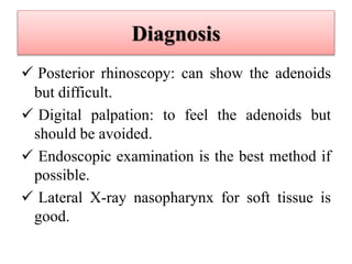 Adenoids.pptx ENT DISEASS OF UPER RESPIRATORY TRACT | PPTX | Ear, Nose and Throat Conditions ...