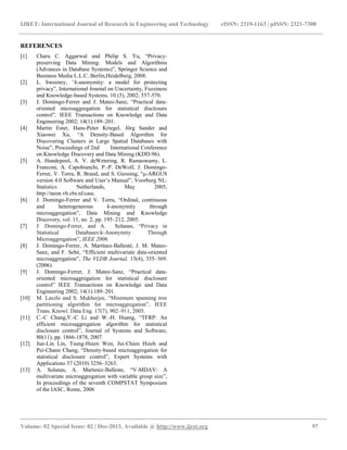 A density based micro aggregation technique for privacy-preserving data mining | PDF