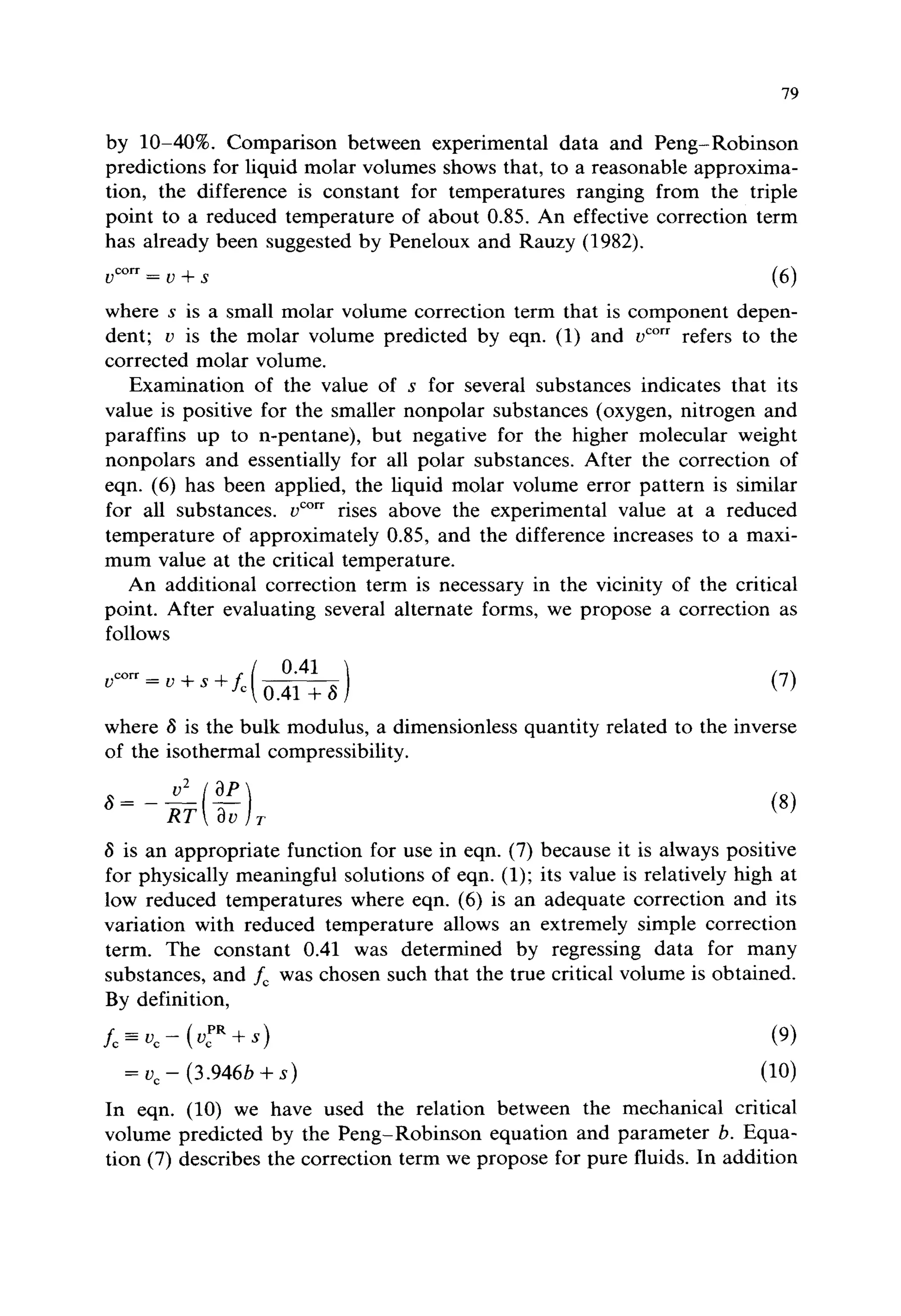 A density correction for the peng robinson equation | PDF