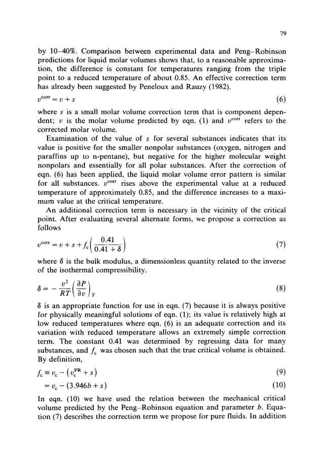 A density correction for the peng robinson equation | PDF | Chemistry ...