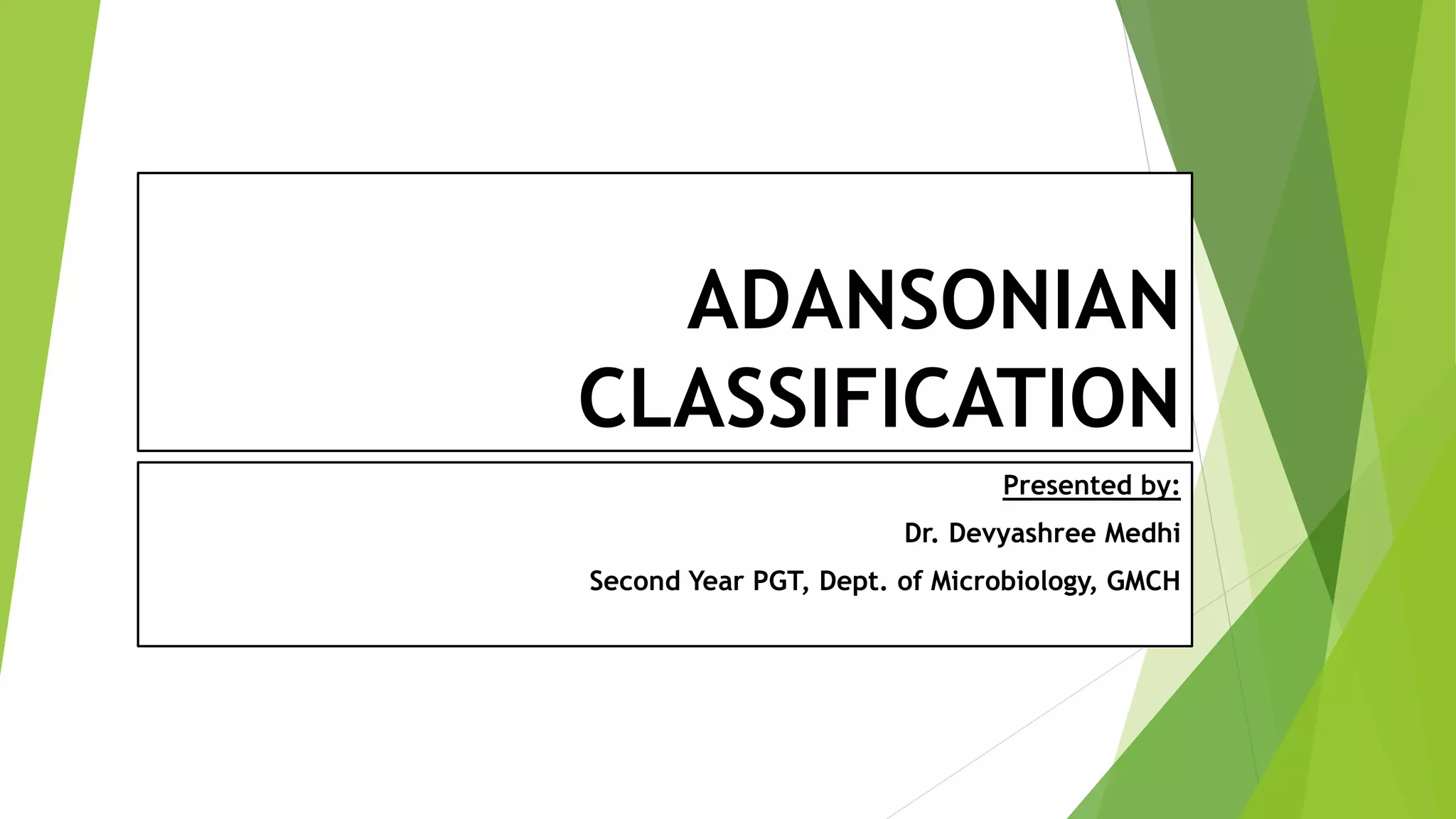 Adensonian classification | PPTX