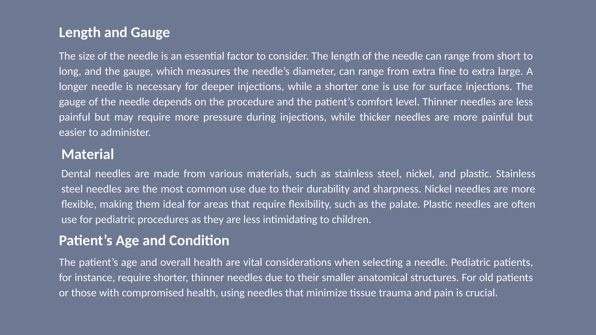 Dental Needle Selection Tips for Dentists : Complete Guide | PPTX