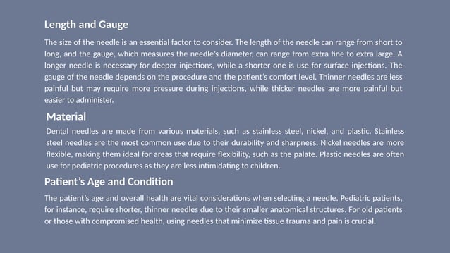 Dental Needle Selection Tips for Dentists : Complete Guide | PPT