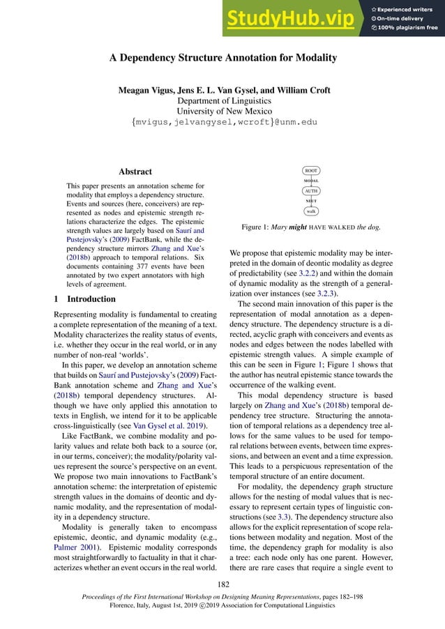 A Dependency Structure Annotation For Modality Pdf
