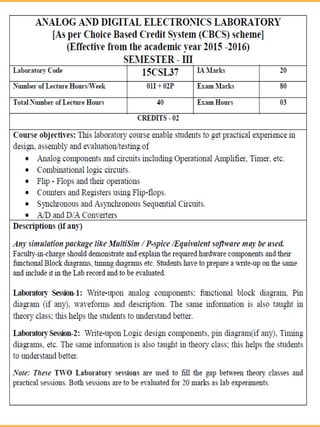 Analog and Digital Electronics Lab | PDF