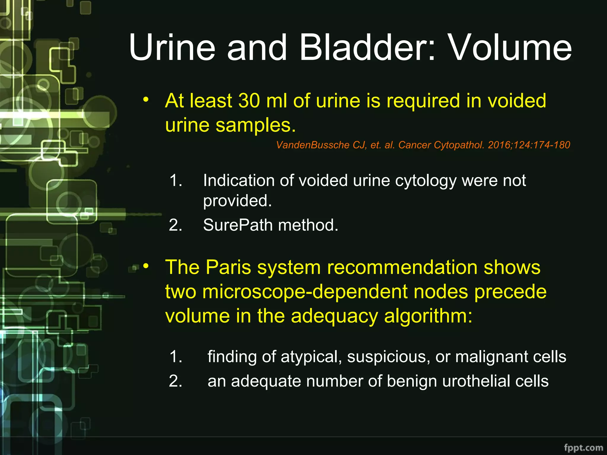 Adequacy criteria for cytology specimens by Dr. Mahra Nourbakhsh | PPT