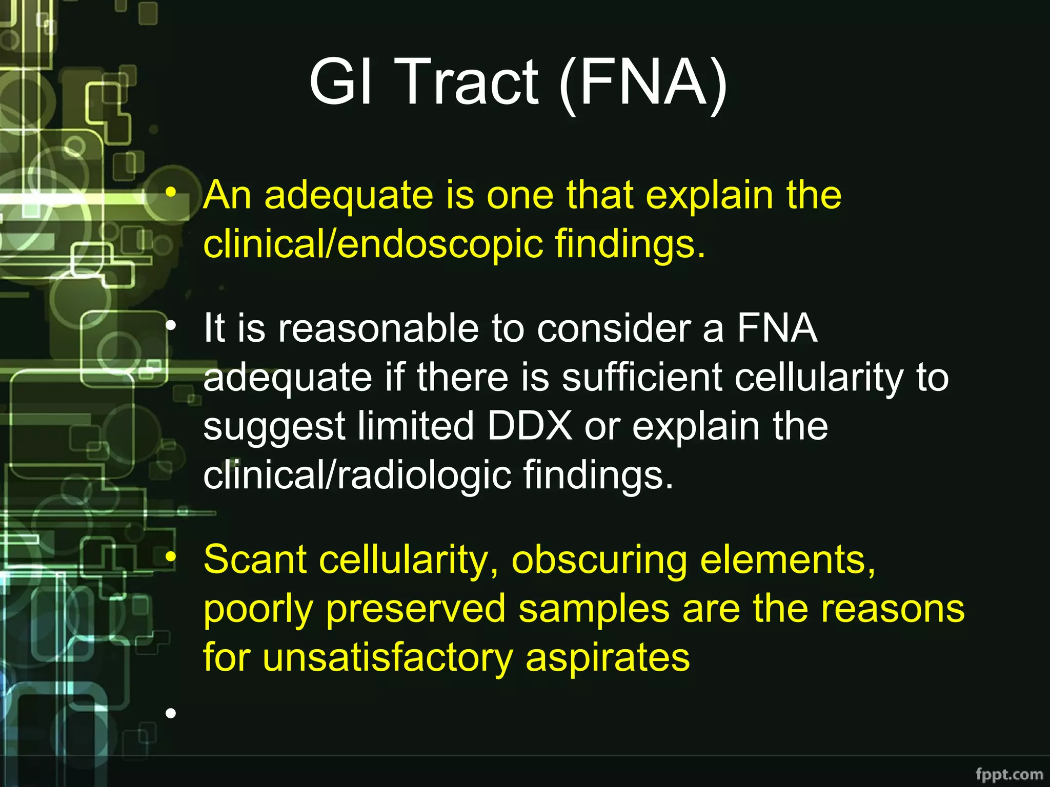 Adequacy criteria for cytology specimens by Dr. Mahra Nourbakhsh | PPT